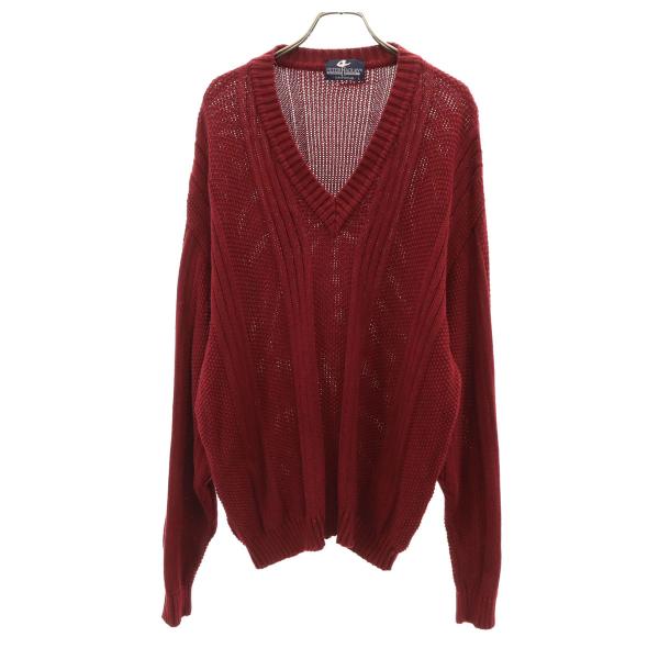 ■ 商品詳細 ■ブランド：ピーターハドレー / PETER HADLEY対象：メンズ年代：90s生産国：イタリアアイテム：Vネック ニットサイズ表記：L※参考サイズ：メンズLサイズ相当 ※実寸サイズを参考にしてください。着丈：約70cm身幅...