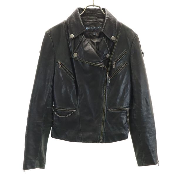 ■ 商品詳細 ■ブランド：KENNETH COLE REACTION / -対象：レディースアイテム：レザー ダブルライダースジャケットサイズ表記：M※参考サイズ：レディースMサイズ相当 ※実寸サイズを参考にしてください。着丈：約51cm身...