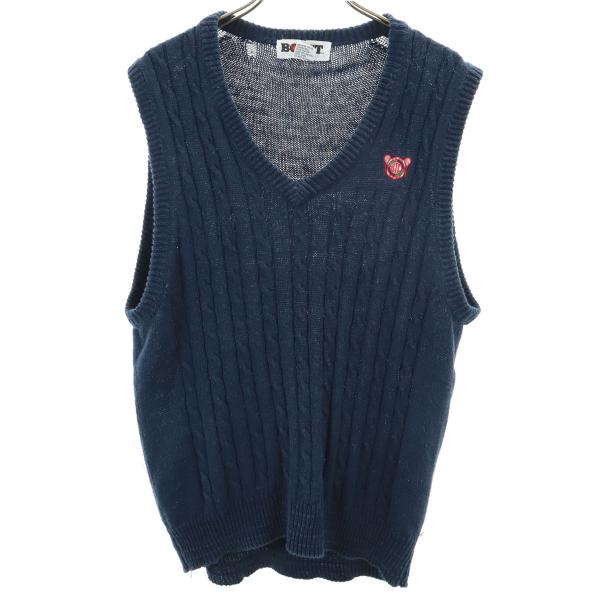 ■ 商品詳細 ■ブランド：BOAST / -対象：メンズ年代：90sアイテム：Vネック ケーブル ニットベストサイズ表記：L※参考サイズ：メンズLサイズ相当 ※実寸サイズを参考にしてください。着丈：約67cm身幅：約45cm肩幅：約42cm...
