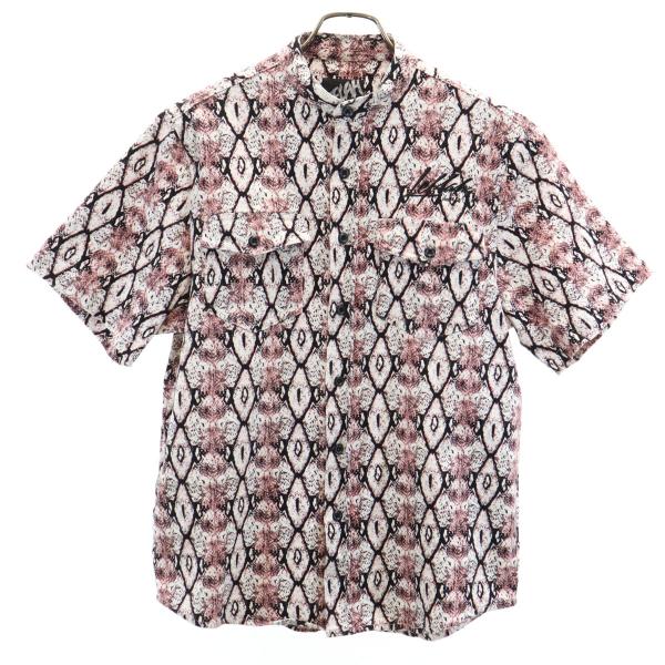 ■ 商品詳細 ■ブランド：レフラー / LEFLAH対象：メンズアイテム：バンドカラーシャツサイズ表記：M※参考サイズ：メンズMサイズ相当 ※実寸サイズを参考にしてください。着丈：約69cm身幅：約52cm肩幅：約44cm袖丈：約24cm素...