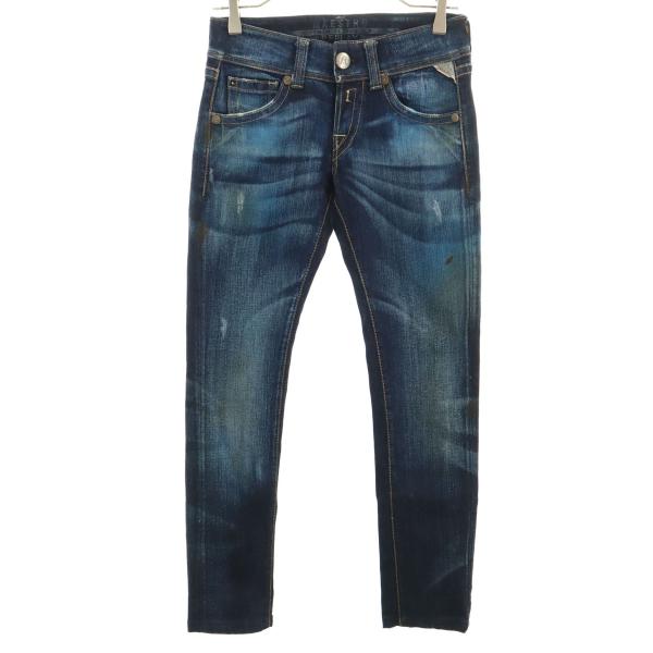 ■ 商品詳細 ■ブランド：リプレイ / REPLAY対象：レディースアイテム：FABIENNE ヴィンテージ加工 スリムデニムパンツサイズ表記：W24※参考サイズ：レディースw24サイズ相当 ※実寸サイズを参考にしてください。ウエスト：約6...