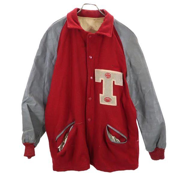 ■ 商品詳細 ■ブランド：HOWE ATHLETIC APPAREL / -対象：メンズ年代：70sアイテム：スタジャンサイズ表記：不明※実寸サイズを参考にしてください。着丈：約75cm身幅：約58cm裄丈：約87cm素材：不明カラー：レッ...