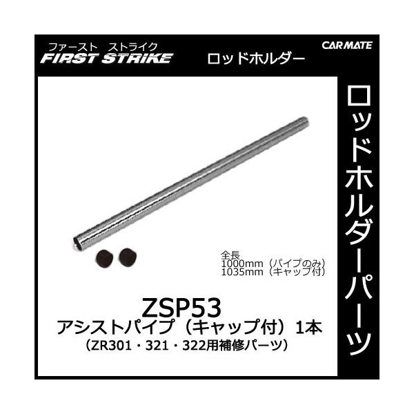 カーメイト ZSP53 アシストパイプ 25mm φ25（キャップ付） 1本  全長：1000mm（パイプのみ）／1035mm（キャップ付) ロッドホルダー パーツ 補修部品