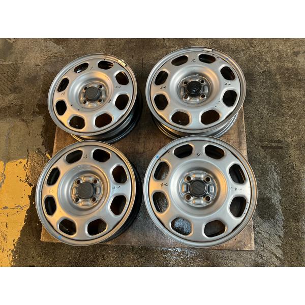 スズキハスラー  MR31S,MR41S 〜  スチールホイール15インチ × 4.5Jグレー4本セット純正品番:スズキ 43210-65P00-ZT1(43210-65P01-ZT1 )(43210-65P02-ZT1)マツダ 1AA0-...