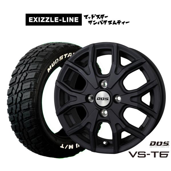■ホイールカラー：マットブラックサイズ：14インチ 4.5JPCD/INSET：4穴100mm→+45■タイヤサイズ：155/65R14 75S RWL（レイズドホワイトレター） シーズン：サマータイヤ■参考車種ニッサン デイズ(DAYZ)...