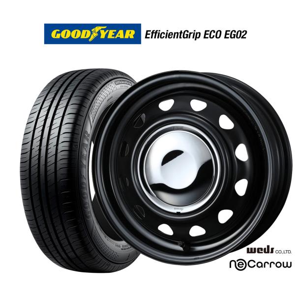 ■ホイールカラー：セミマットブラック/クロームキャップサイズ：14インチ 4.5JPCD/INSET：4穴100mm→+45■タイヤサイズ：165/55R14 72V シーズン：サマータイヤ■参考車種ニッサン NV100クリッパー オッティ...