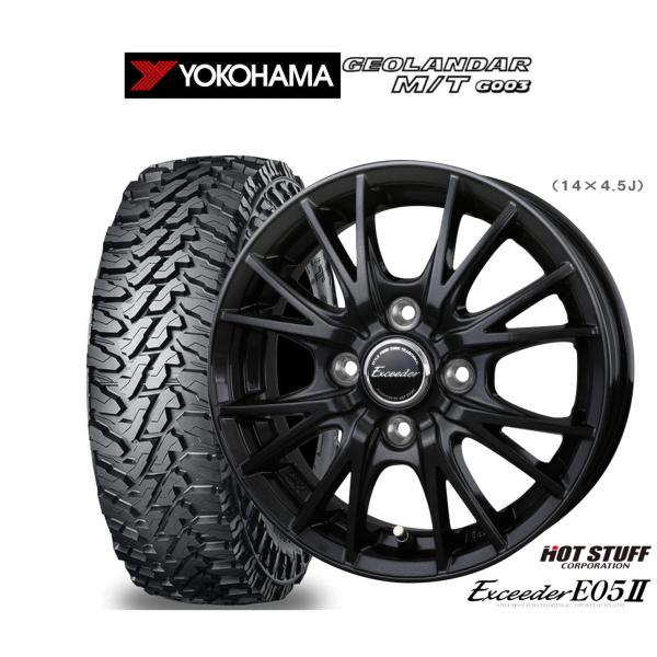 ■ホイールカラー：メタリックブラック(MBK)サイズ：14インチ 4.5JPCD/INSET：4穴100mm→+45■タイヤサイズ：165/65R14 81/78Q LT (C)(M+S) シーズン：サマータイヤ■参考車種ミツビシ デリカD...