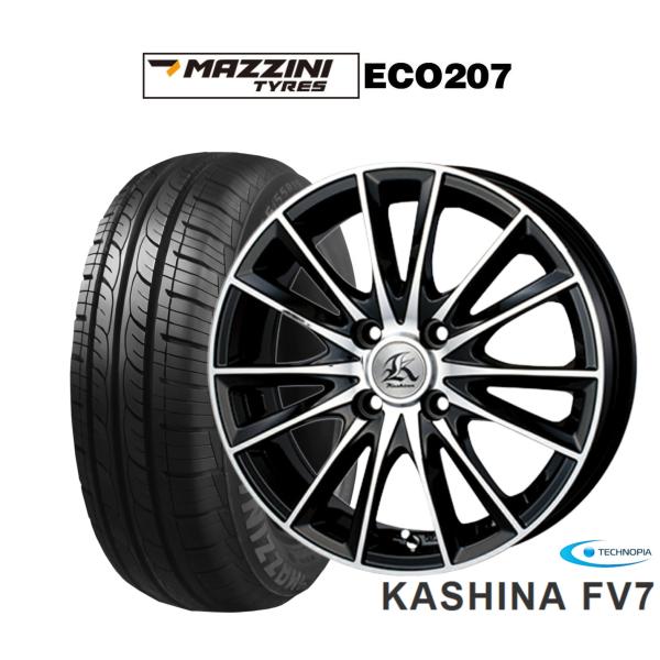 ■ホイールカラー：ブラックポリッシュサイズ：14インチ 4.5JPCD/INSET：4穴100mm→+43■タイヤサイズ：155/65R14 75T シーズン：サマータイヤ■参考車種ニッサン サクラ デイズ(DAYZ) デイズルークス モコ...