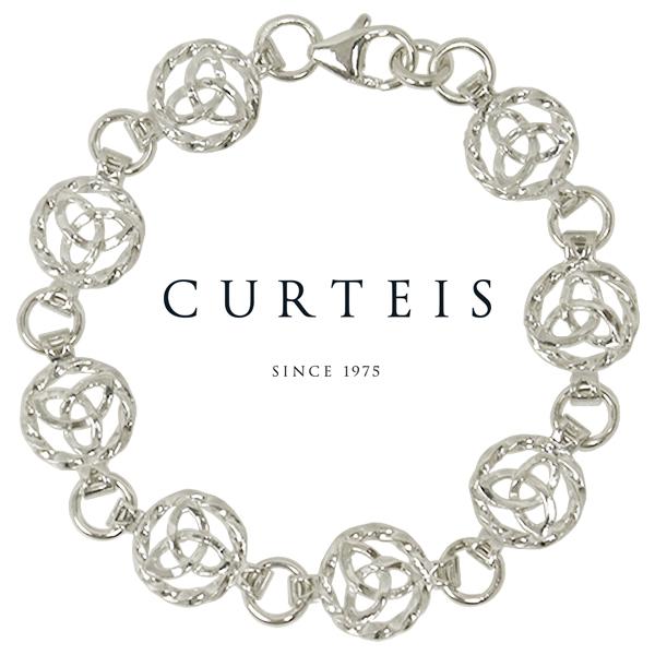 （送料無料）英国ジュエリーブランド【Curteis（カーティス）】の、古代から伝わるケルトデザイン「トリケトラ」をモチーフにしたシルバーブレス！先端のとがった楕円状の組紐を3つ組み合わせた神秘的なデザインです。古来よりケルトの民は「3」を神...