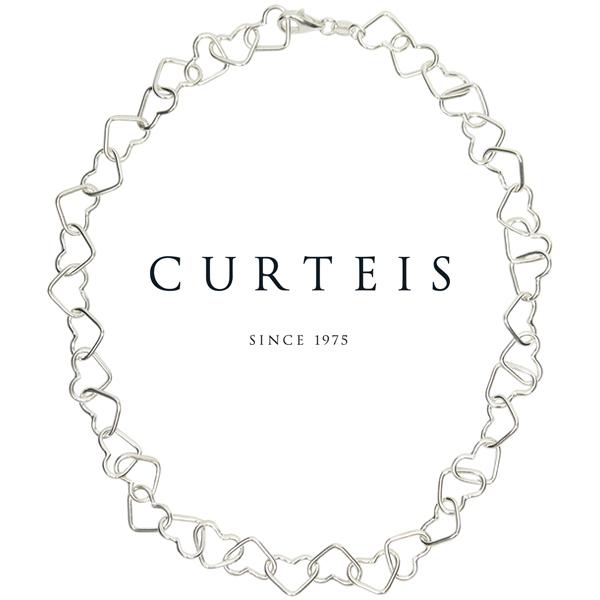 【発売日：2015年07月23日】英国ジュエリーブランド【Curteis（カーティス）】のハートが連なったチェーンネックレス♪全長41cmの短めチョーカータイプ！フェミニンで繊細なハートチェーンが首元を愛らしく彩ります♪幸せを呼ぶオープンハ...