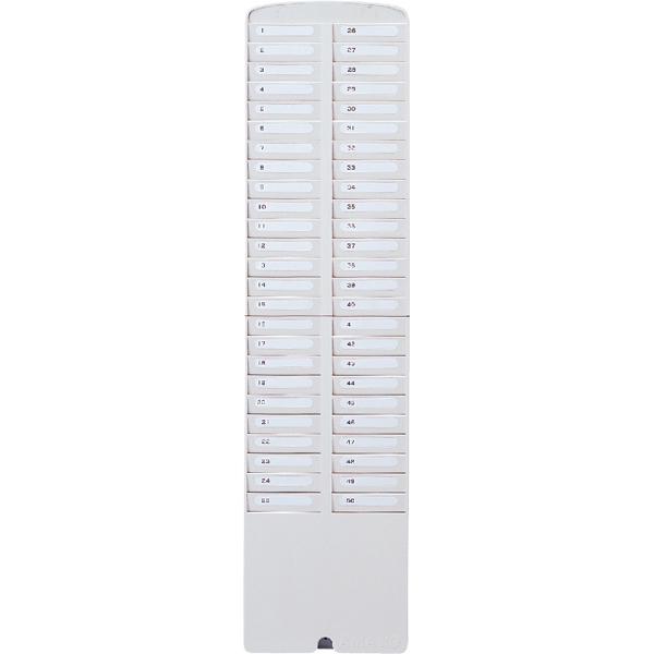 タイムカード（紙タイプ）用のカードラックです。最大５０枚のタイムカードを収めることができます。このカードラックはＩＣカード・磁気カードにはご利用いただけませんので、買い間違えにご注意ください。ＩＣカード・磁気カード用にはＩＤカードラック２０...