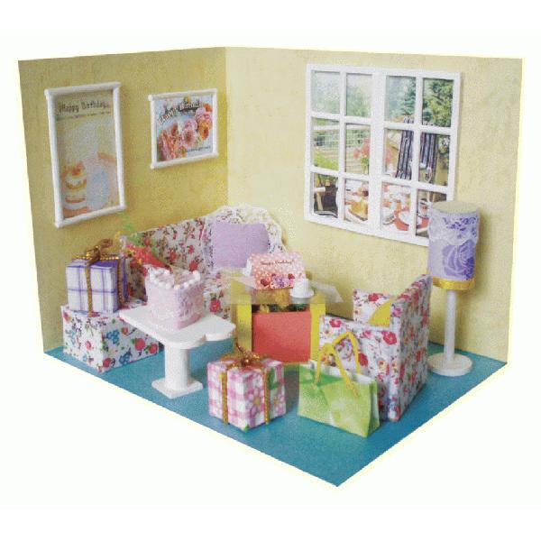 ウッドパーツ　布　ワイヤー　ドライフラワーなどで、小物や家具を作りインテリアを完成させるユニークなホビーキット【完成サイズ】約高さ135×横170×奥行130mm