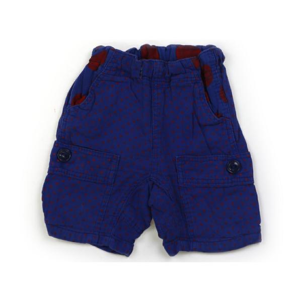 ブランド：JUNK STORE(ジャンクストア)カテゴリー：ハーフパンツサイズ：80サイズ色：青紫　赤　ドット状態：★★記名：なしジャンル：Boyダブルガーゼ素材。ウエストは総ゴムです。ウエストに紐穴がありますが、紐は欠損しています。全体的...