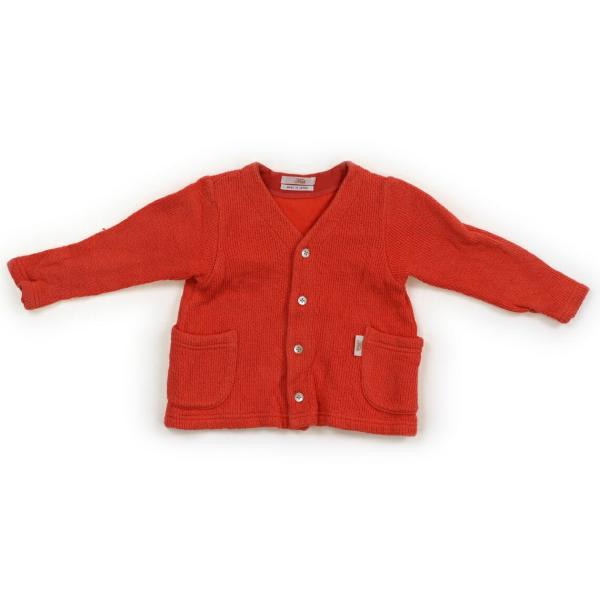 ブランド：FITH(フィス)カテゴリー：カーディガンサイズ：90サイズ色：朱色状態：★★記名：なしジャンル：Girl実際のサイズ表記はM。ニット製のカットソー生地。全体に色あせ・細かい毛玉が多数あります。右袖に小さな糸のほつれあり。外遊びや...