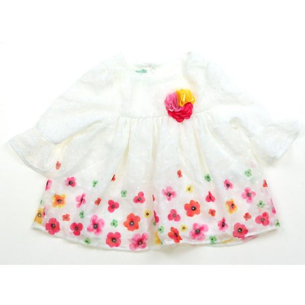 ブランド：Nannette(ナネット)カテゴリー：ワンピースサイズ：50サイズ色：白・ピンク・オレンジ・花柄状態：★★★★記名：なしジャンル：Girl実際のサイズ表記は3Mです。ポリエステルの薄い生地に、薄い裏地付き。全体に使用感はあります...