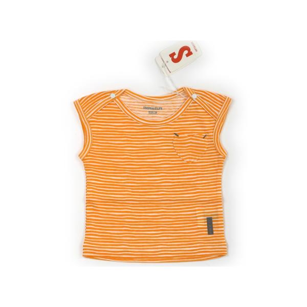 ブランド：imps&amp;elfs(インプス アンド エルフス)カテゴリー：Tシャツ・カットソーサイズ：60サイズ色：オレンジボーダー状態：N記名：なしジャンル：Girlポケットがハート型です。新品タグ付き。実際のサイズ表記は68です。薄...