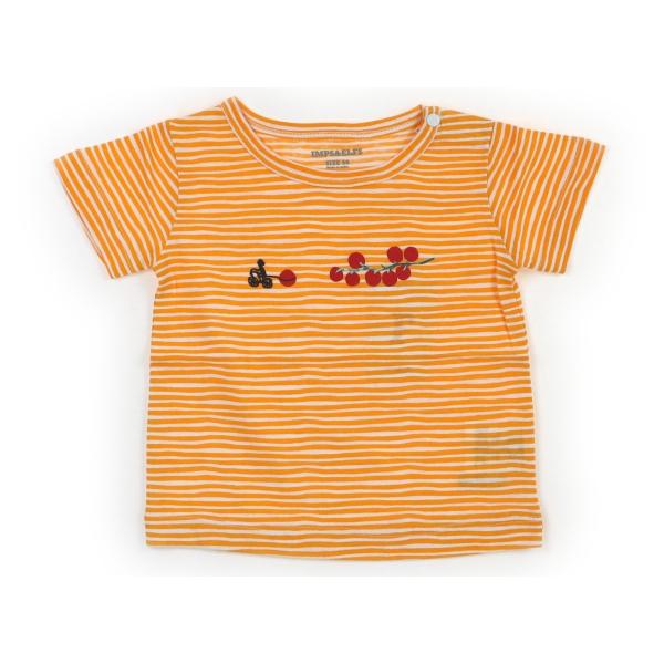 ブランド：imps&amp;elfs(インプス アンド エルフス)カテゴリー：Tシャツ・カットソーサイズ：60サイズ色：オレンジ・ホワイトボーダー状態：N記名：なしジャンル：Girl実際のサイズ表記は68ｃｍです。新品・タグつき！