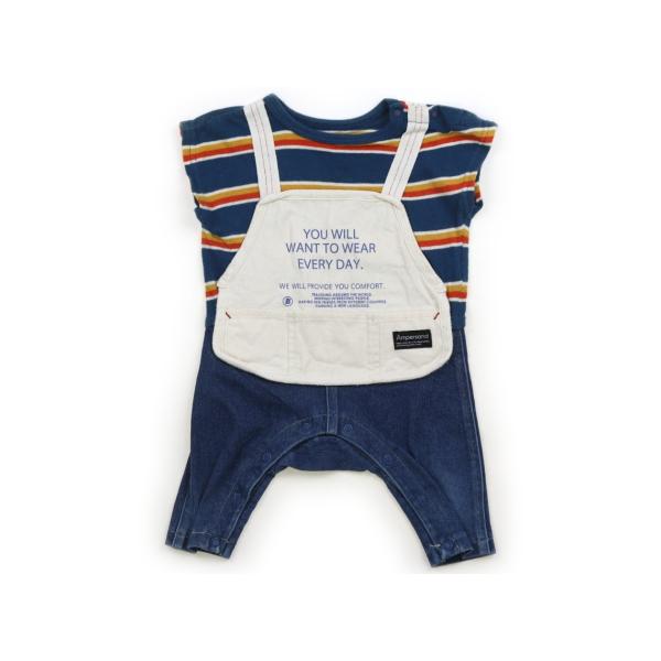 ブランド：ampersand(アンパサンド)カテゴリー：カバーオールサイズ：70サイズ色：青、オレンジ、からし色、ボーダー状態：★★（返品不可）記名：なしジャンル：Boyエプロン一体型。上身頃は綿、パンツ部分はカットソーデニムです。全体に毛...