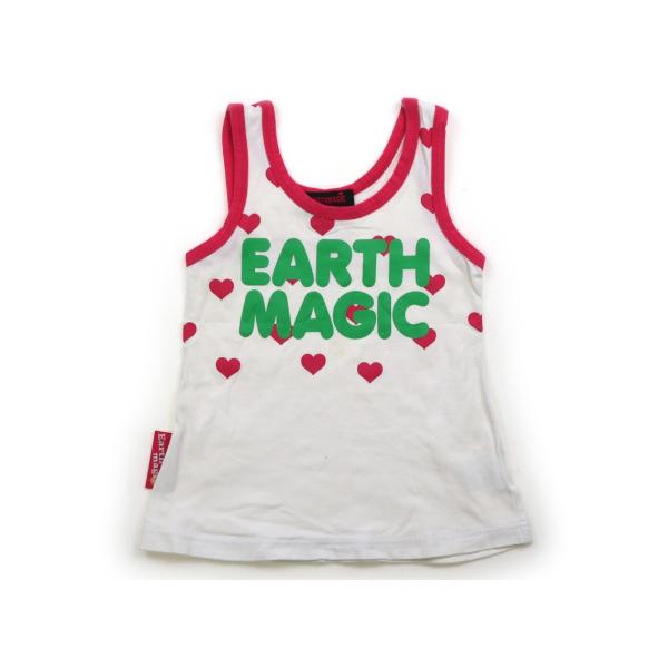 ブランド：EARTHMAGIC(アースマジック)カテゴリー：タンクトップ・キャミソールサイズ：110サイズ色：ピンク、白状態：★★（返品不可）記名：なしジャンル：Girlやや洗いざらし感と。お腹に黄色いシミがあります。カットソー素材です。