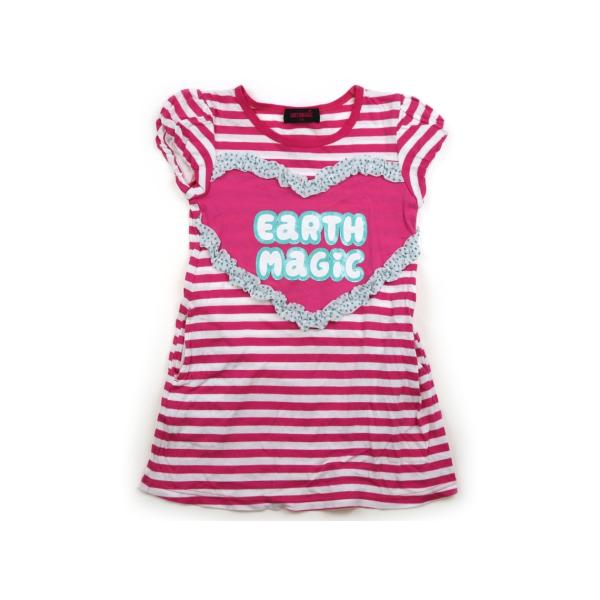 ブランド：EARTHMAGIC(アースマジック)カテゴリー：ワンピースサイズ：120サイズ色：フューシャピンク・オフホワイトボーダー状態：★★★記名：なしジャンル：Girlカットソー素材。裏地はありません。若干の色褪せがありますが、まだ活躍...
