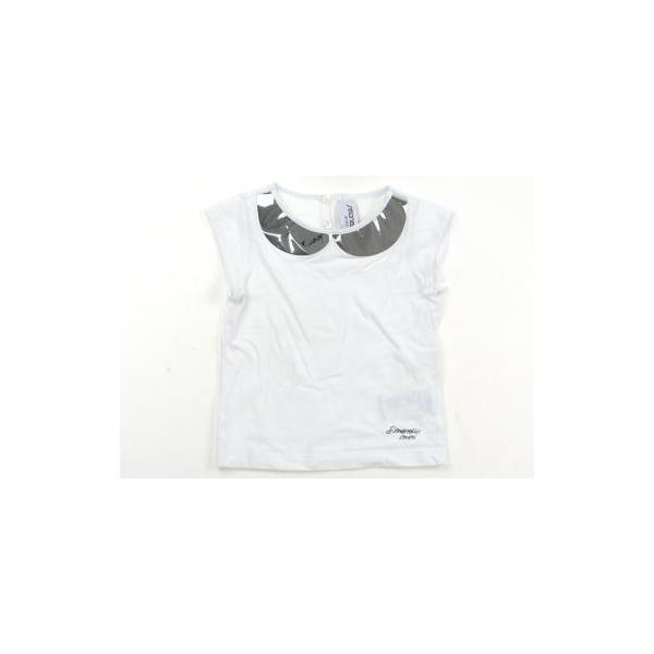 ブランド：Simonetta(シモネッタ)カテゴリー：Tシャツ・カットソーサイズ：90サイズ色：ホワイト・シルバー状態：★★★記名：なしジャンル：Girl実際のサイズ表記は、2/92。後ろボタン開き。やや毛羽立ち・洗いざらし感があります。