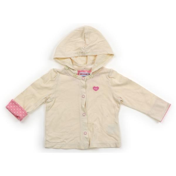 ブランド：miki HOUSE(ミキハウス)カテゴリー：パーカーサイズ：80サイズ色：ベージュ・ピンク・ドット状態：★★★記名：なしジャンル：Girl薄手のカットソー地。フードは取り外し可能です。袖口折り返してドット柄が見せ2Wayでもお使...