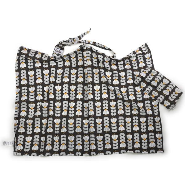 ブランド：Bebe Au Lait(ベベオレ)カテゴリー：授乳ケープ・カバーサイズ：ママ向けアイテム色：グレー、白・黄色花柄状態：★★★記名：なしジャンル：MotherHooter Hidersです。約63×88cm。シャツ生地素材で、収納...