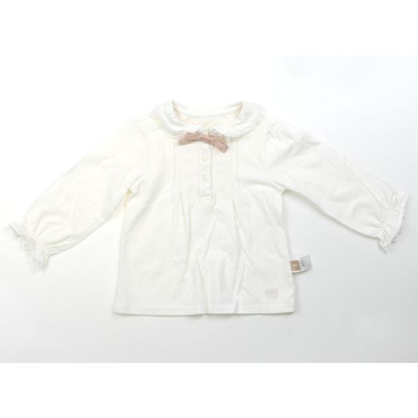 ブランド：Dave&amp;Bella(デイブアンドベラ)カテゴリー：Tシャツ・カットソーサイズ：80サイズ色：オフホワイト状態：★★★記名：なしジャンル：Girlストレッチカットソー。やや毛羽立ち・洗いざらし感があります。