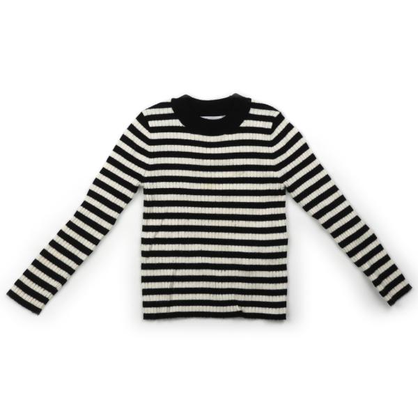 ブランド：ZARA(ザラ)カテゴリー：ニット・セーターサイズ：120サイズ色：黒ボーダー状態：★★（返品不可）記名：なしジャンル：Girlレーヨン、ポリエステル、ナイロン素材。胸元に黄色いシミ、袖に毛玉付着あり。使用感あります。