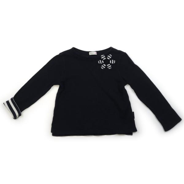 ブランド：Knit Planner(KP)(ニットプランナー（ＫＰ）)カテゴリー：ニット・セーターサイズ：120サイズ色：ネイビー、オフホワイト状態：★★（返品不可）記名：なしジャンル：Girl薄手ニット生地。袖を折り返せるデザインです。全...