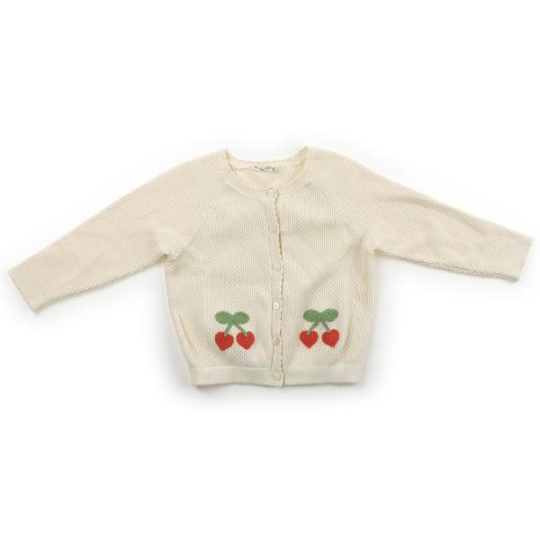 ブランド：Dave&amp;Bella(デイブアンドベラ)カテゴリー：カーディガンサイズ：90サイズ色：オフホワイト・さくらんぼ状態：★★★記名：なしジャンル：Girl実際のサイズ表記は90/52です。厚めのコットン地。網目があります。袖口...