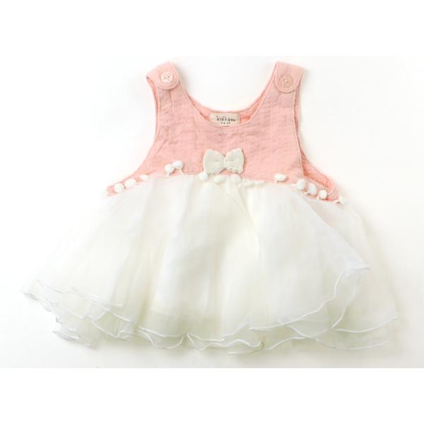 ブランド：Kids Zoo(キッズズー)カテゴリー：ジャンパースカートサイズ：80サイズ色：サーモンピンク・ホワイト状態：★★（返品不可）記名：なしジャンル：Girlスカートはチュール生地。チュールに複数の引っ掛けキズあり。シワと洗いざらし...