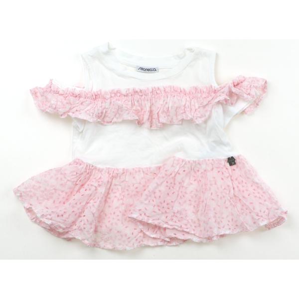 ブランド：Simonetta(シモネッタ)カテゴリー：Tシャツ・カットソーサイズ：110サイズ色：白、ピンク状態：★★★記名：なしジャンル：Girl肩が出るデザインです。実際のサイズ表記は4です。端々にややヨレあり。