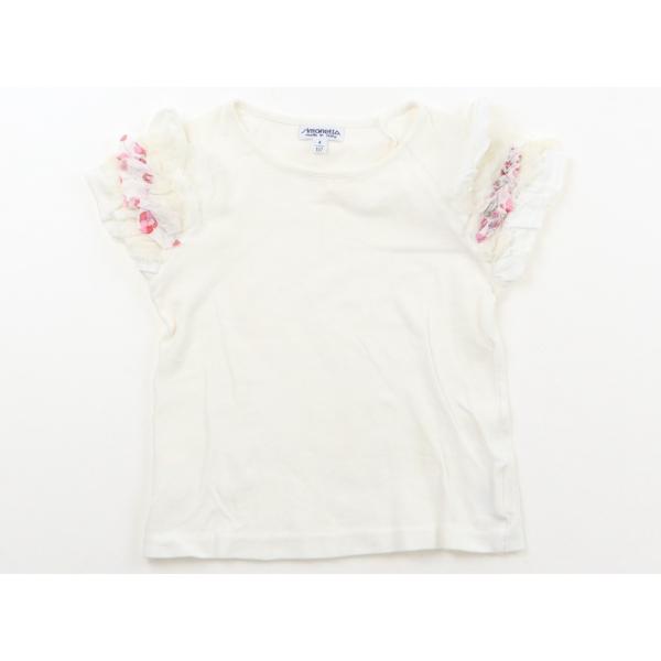 ブランド：Simonetta(シモネッタ)カテゴリー：Tシャツ・カットソーサイズ：100サイズ色：オフホワイト状態：★★（返品不可）記名：なしジャンル：Girl実際のサイズ表記は104cm。前身頃に、薄黄色のシミ跡が複数見受けられます。後ろ...