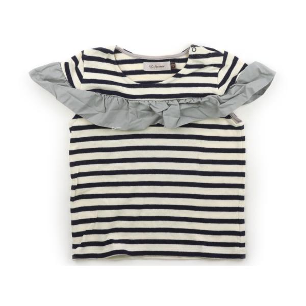 ブランド：DADWAY(ダッドウェイ)カテゴリー：Tシャツ・カットソーサイズ：100サイズ色：クリーム・ネイビーボーダー0・グレーフリル状態：★★★記名：なしジャンル：GirlD.fesenseです。若干の色あせがありますが、まだまだ普段着...