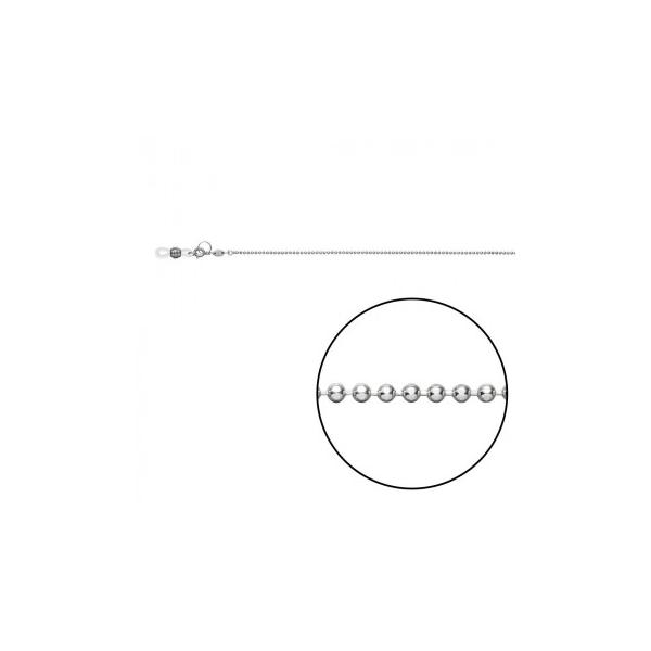 シルバーカラーのメガネチェーンです。メガネをオシャレに彩ります。