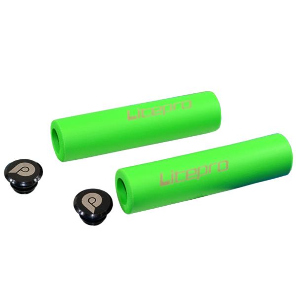 商品名　Litepro 軽量スポンジグリップ長さ：135mm重さ：19g口径：22.2mm色：緑（スポンジ）／黒（キャップ）