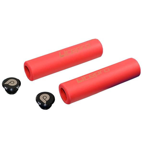 商品名　Litepro 軽量スポンジグリップ長さ：135mm重さ：19g口径：22.2mm色：赤（スポンジ）／黒（キャップ）