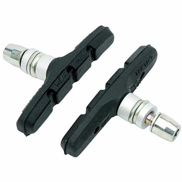 メーカー 東京サンエス商品名 Vブレーキシュー（ナット付き）サイズ 70mm主な特徴・音鳴りの少ないスタンダードなV-ブレーキ対応ブレーキパッド・アルミリム用・生産国：台湾セット内容 ブレーキシュー（左右）