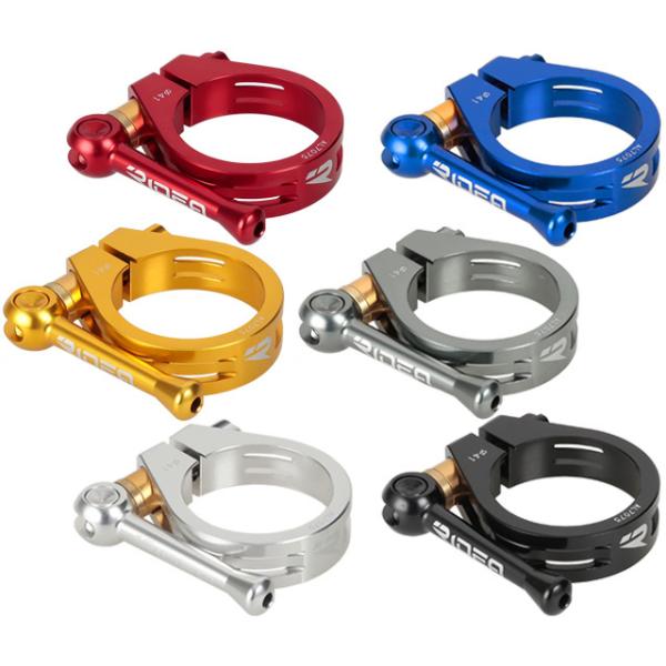 メーカー RIDEA商品名 SCQR41 Seat Post Clamp Q/R φ41mm（DAHON）サイズ φ41mm×13mm重量 30g素材 AL7075-T6 アルミニウム（クランプ）、チタン（ボルト）特徴・7075アルミ合金の...