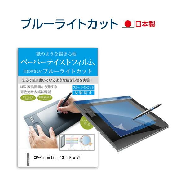 XP-Pen Artist 13.3 Pro V2 [13.3インチ]  ペーパーテイスト 上質ペーパー ライクスタイル 保護 フィルム ブルーライトカット 反射防止 指紋防止 日本製 互換品