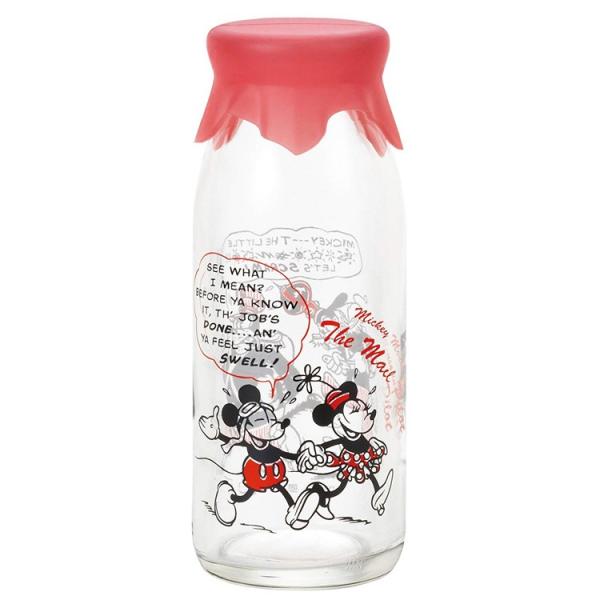 〔ディズニーキャラクター☆Disney☆Mickey Mouse〕みんなに愛されているディズニーグッズからミルクびん型容器が登場♪調味料やお菓子、飲み物、小物を入れたり、使い方は色々☆【サイズ】約直径57×高さ142mm【素　材】本体:ガラ...