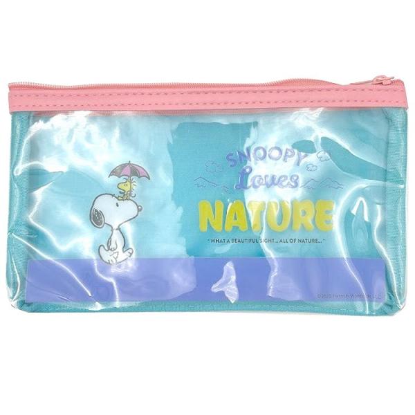 ［商品仕様］正面がクリア生地で中身が見えるからとっても便利なフラットポーチです。【サイズ】約115×200×18mm【素材】PU、PVC【特長】　正面は中身が見えるクリア生地！　背面は高級感のあるPU生地！［特記事項］※画像はあくまでも商品...