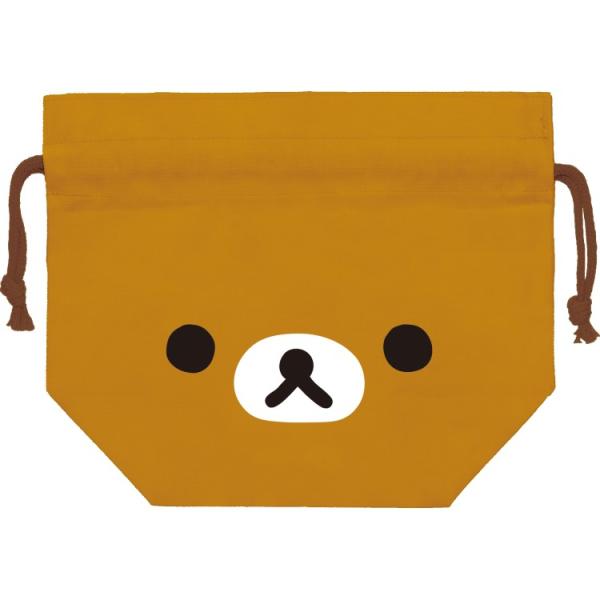 ［商品仕様］人気のリラックマのスタンダードデザイン！どアップのフェイスデザインがちょっぴり懐かしくて今っぽいね♪【サイズ】約215×250×110mm【素材】ポリエステル【仕様】抗菌加工、W紐タイプ【生産国】中国【特長】大きいサイズのランチ...