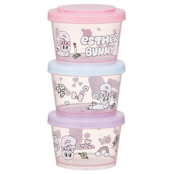 ［商品仕様］【サイズ】 容器1個：約直径91×H66mm【容量】容器1個：約240ml【内容】保存容器3個セット【品質表示】 フタ、本体：ポリプロピレン(耐冷温度-20度/耐熱温度140度) パッキン：シリコーン(耐冷温度-20度/耐熱温度...