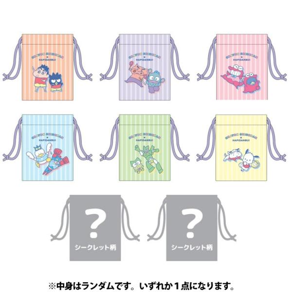 ［商品仕様］クレヨンしんちゃんとサンリオキャラクターのコラボ雑貨手のひらサイズで使いやすい巾着ですバッグの中で迷子になりがちなリップやイヤホン、鍵などを収納するのにちょうどいいサイズ感【サイズ】本体／約W100×H130×D6mmパッケージ...