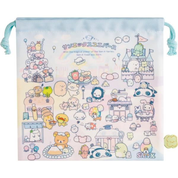 ［商品仕様］サンエックスのキャラクターがそれぞれの世界をこえてみんなが自分らしく暮らせるサンエックスタウンが誕生しました！【サイズ】約200×200mm【素材】ポリエステル【仕様】W紐タイプ【生産国】中国［特記事項］※画像はあくまでも商品イ...
