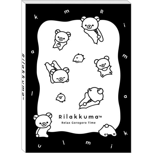 ［商品仕様］BASIC RILAKKUMAシリーズにモノクロデザインが仲間入り！シンプルだからこそ引き立つ、ごゆるりとしたしぐさに癒されてくださいね♪【サイズ】約148×105mm【仕様】箔押し表紙、くるみ製本【内容】本文4種丁合80枚【生...