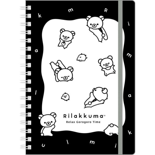 ［商品仕様］BASIC RILAKKUMAシリーズにモノクロデザインが仲間入り！シンプルだからこそ引き立つ、ごゆるりとしたしぐさに癒されてくださいね♪使いやすいB6サイズのリングノートです。【サイズ】約180×128mm【仕様】7mm21行...