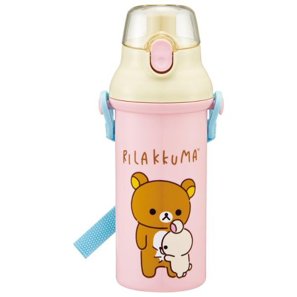 ［商品仕様］食器洗い乾燥機OKのプラスチック直飲み水筒です。 【サイズ】約95×79×210mm 【容量】約480ml 【品質表示（耐熱温度）】 キャップ：飽和ポリエステル樹脂（耐熱温度100度） 本体・フタ・ベルト：ポリプロピレン（耐熱温...